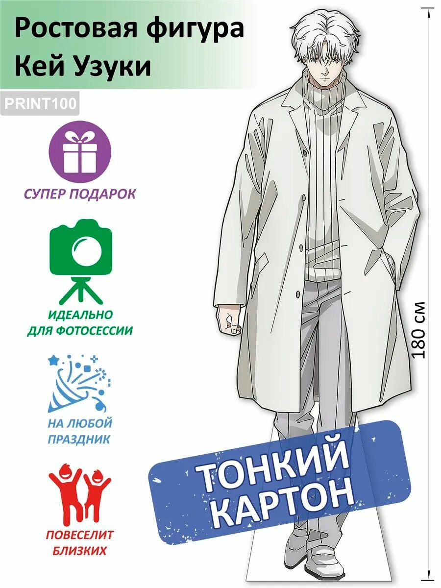 Кей Узуки (Дни Сакамото) вид 1 Ростовая фигура, Тонкий картон, (Print100.ru)