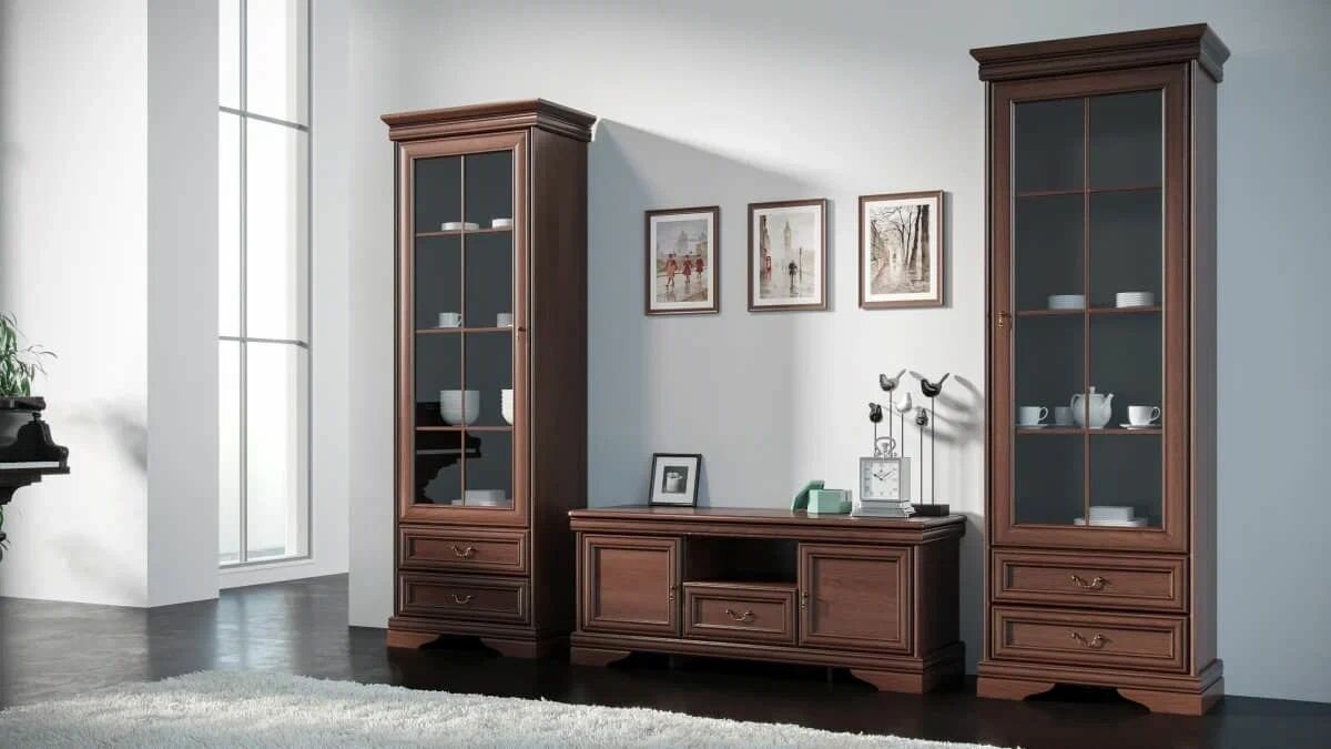 Шкаф витрина Владимирская мебельная фабрика "София", 126x45x207 см — фото 1