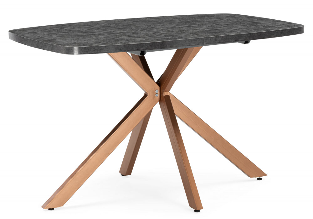 Стол деревянный Кортез woodville серый, дерево и металл, прямоугольная столешница