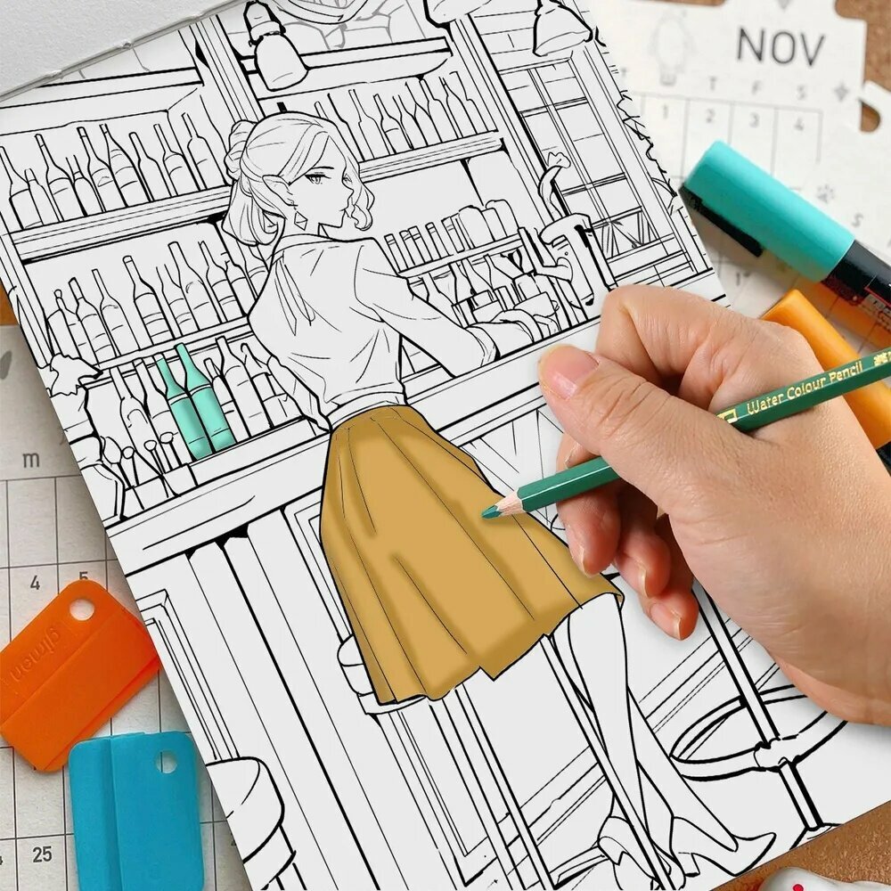 Книжка-раскраска моды, Альбом для рисования Витрина моды, высокое качество Книга каракулей30 см*21 см, подходит для раскрашивания как взрослыми, так и детьми