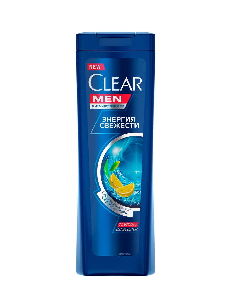 Шампунь CLEAR MEN Энергия свежести, для всех типов волос, без сульфатов и парабенов, 200мл