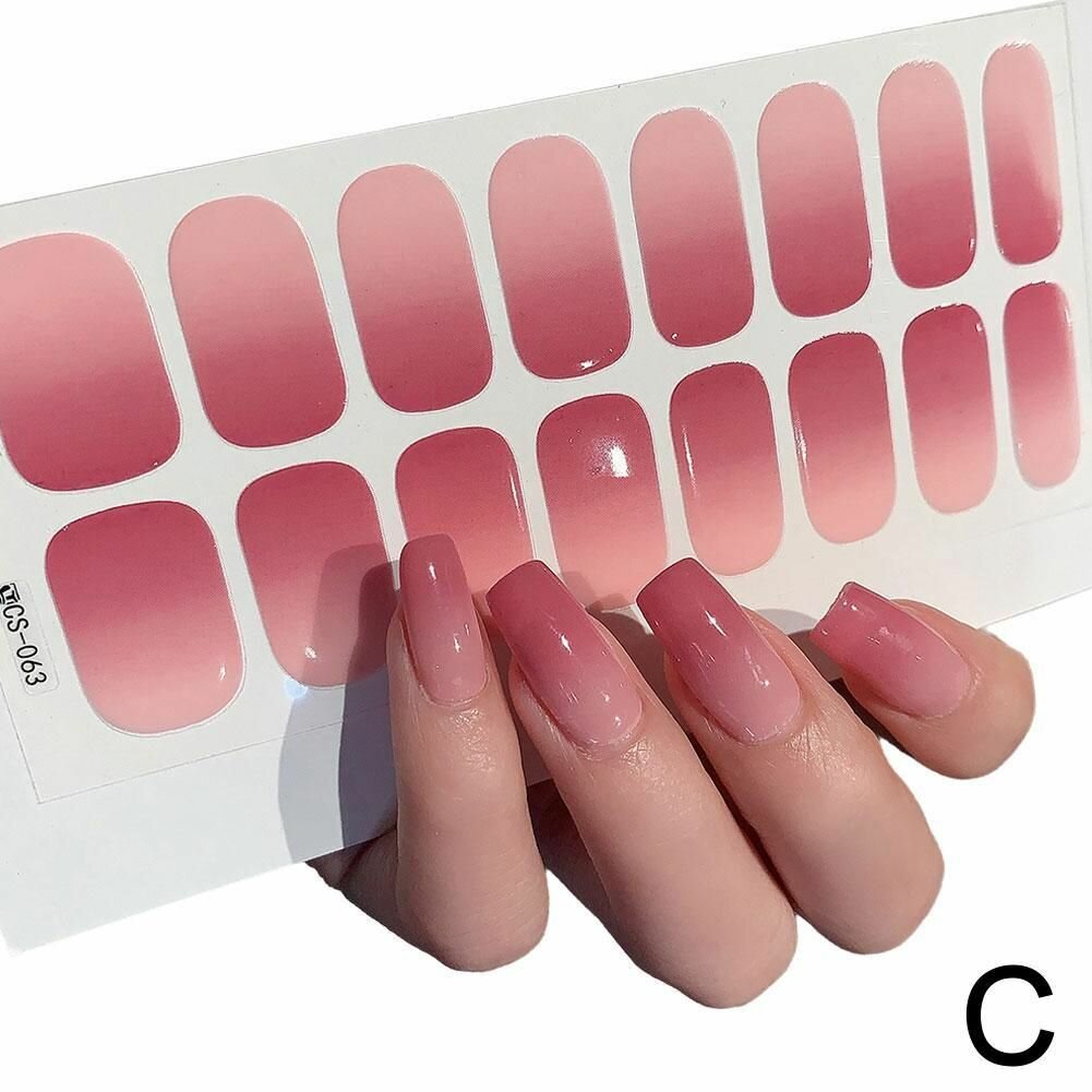 Набор накладных лаковых полосок, слайдеры для дизайна ногтей, наклейки на ногти 16 шт.