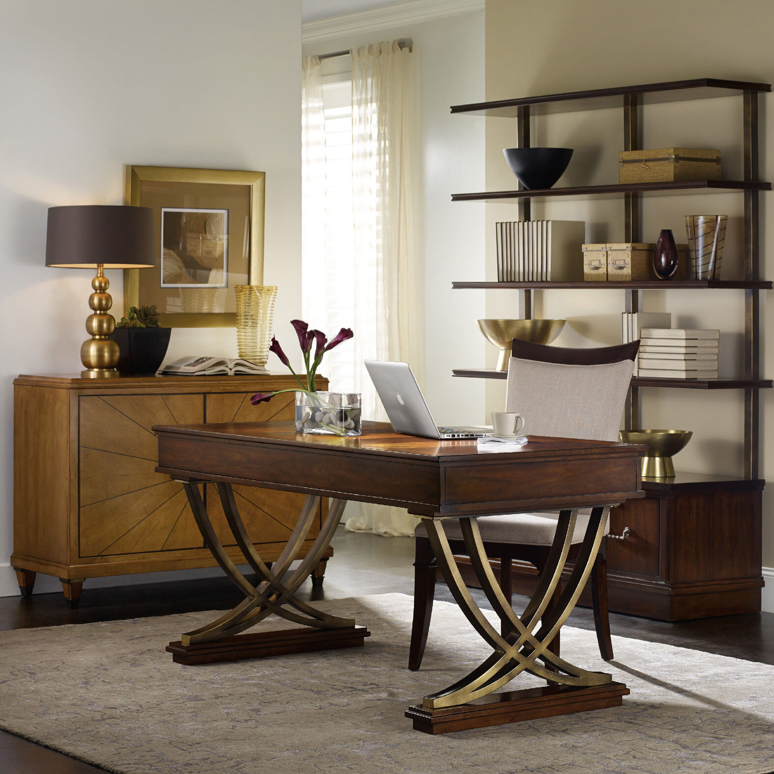 Стол письменный Fabian Smith "Палисад", массив дерева, металлическое основание, 152x76x76 см