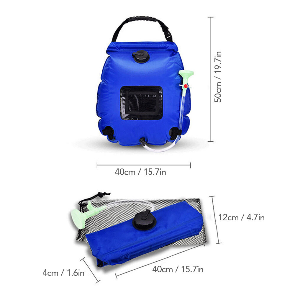 Складная водяная сумка 20L, портативная сумка для душа, сумка для горячей воды на солнечной энергии