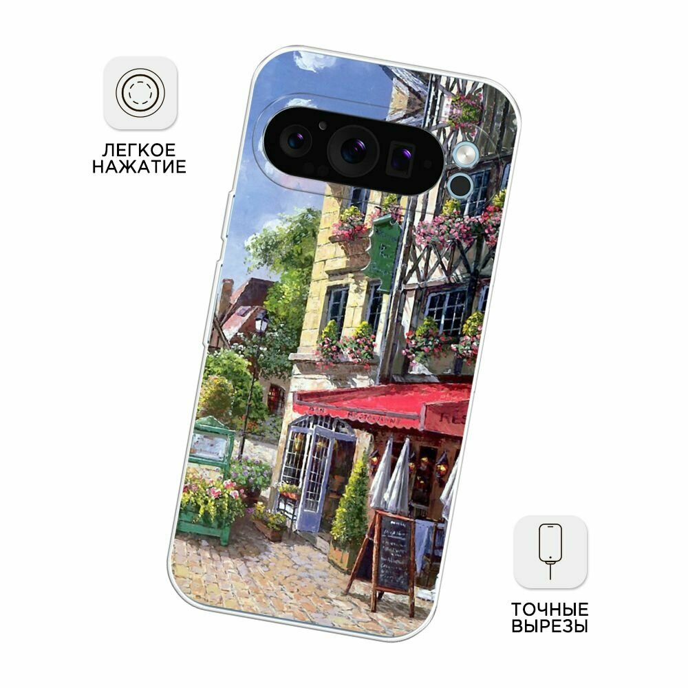 Чехол на Google Pixel 9 / Гугл Пиксель 9 с принтом "Старая улица" — фото 1