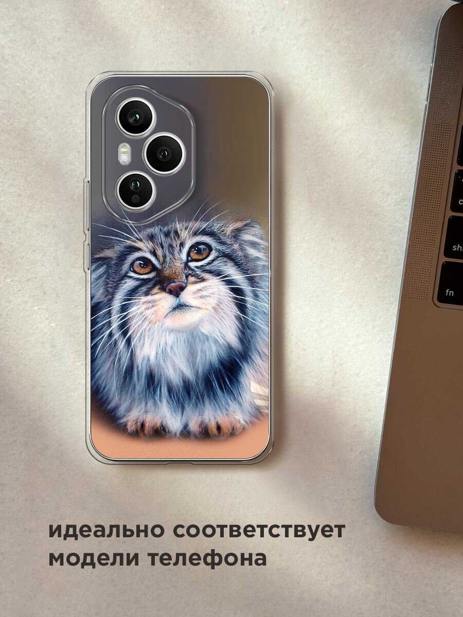 Чехол на Honor 400 Pro / Хонор 400 Про с принтом "Кот манул 2" — фото 1