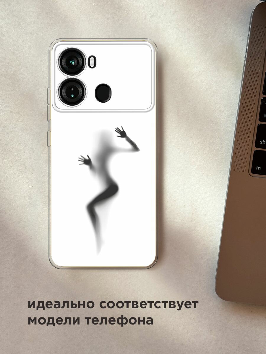 Силиконовый чехол на Itel P40 / Ител P40 с принтом "Девушка в душе" — фото 1