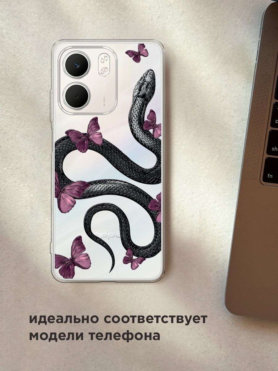 Чехол на Oppo A5x / Оппо А5x с принтом "Snake and butterflies 2" — фото 1