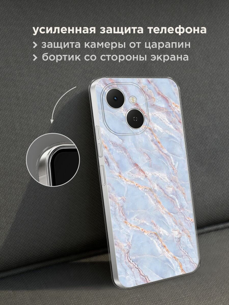 Чехол на Tecno Spark 40C / Текно Спарк 40C с принтом "Сиреневый мрамор" — фото 1