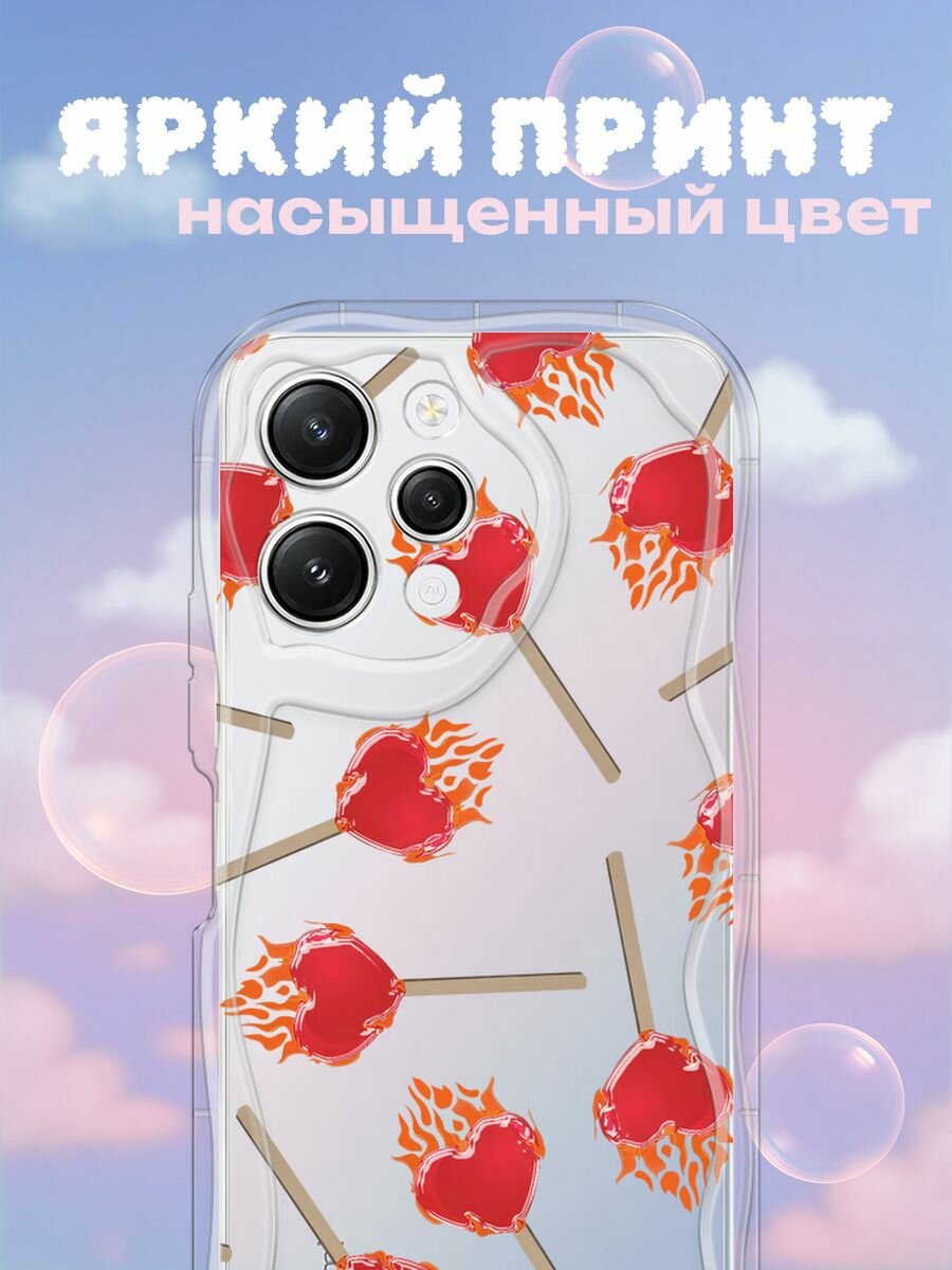 Чехол на Xiaomi Redmi 12 / Редми 12 с принтом Горящие леденцы 2 — фото 1