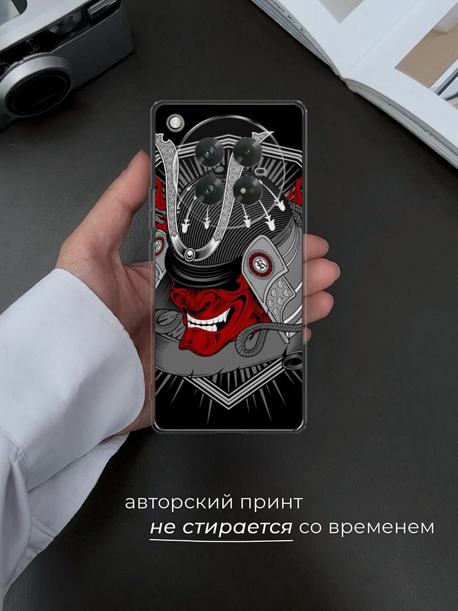 Чехол на Infinix Zero 40 5G / Инфиникс Зеро 40 5G с принтом "Красная маска самурая" — фото 1