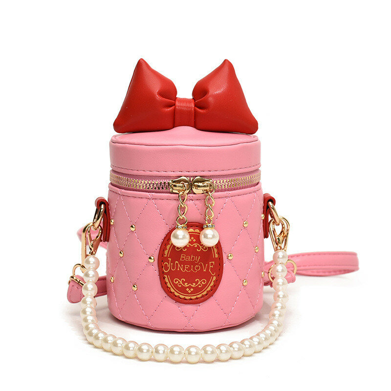 Bucket bag with cute for bow use daily design children chain crossbody pearl, no brand, no model, no manufacturer part number, белый