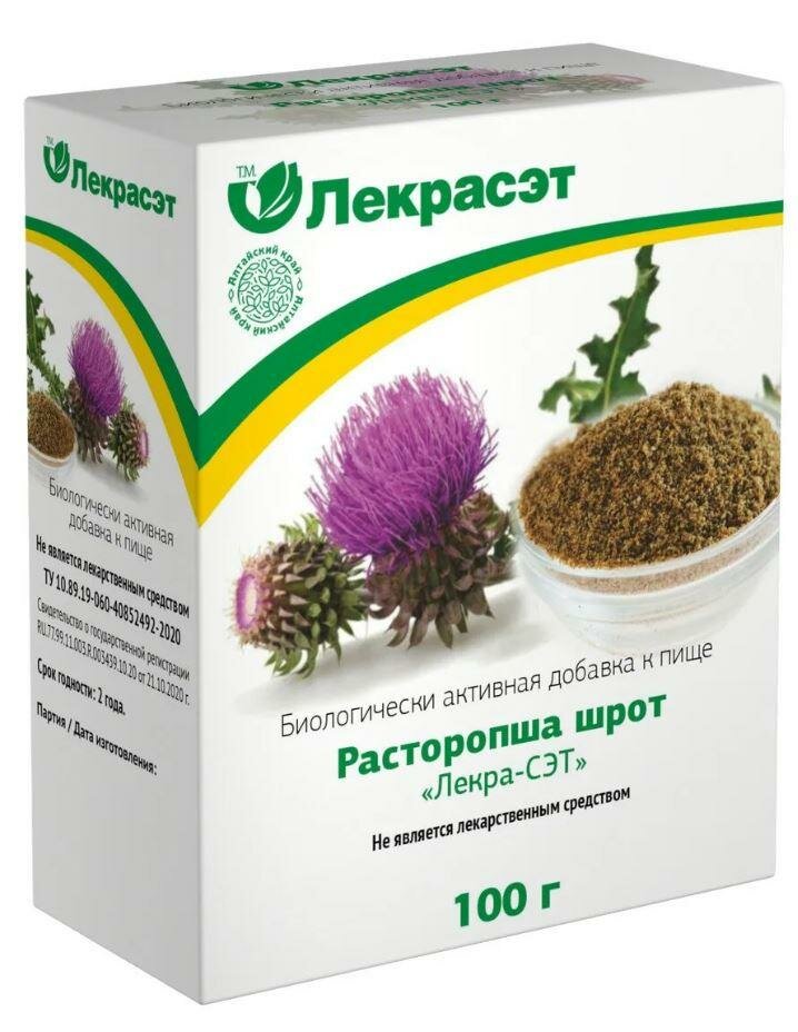 Травяной сбор Лекра-СЭТ измельченная расторопша шрот, 100 г