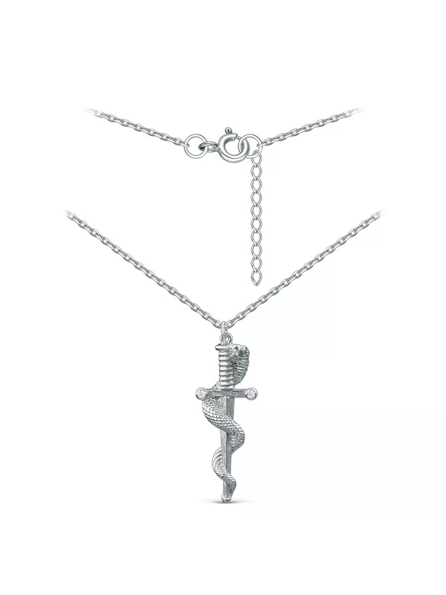 Колье, серебро, 925 проба, родирование, фианит