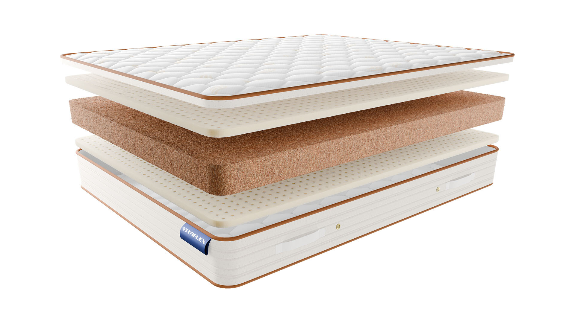 Матрас Vitaflex Easy-Hard Strong 90х190 серии Mix высота 21 см анатомический средней жесткости кокосовый латексный
