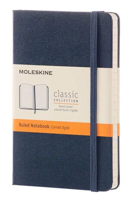 Блокнот Moleskine Classic Pocket 90x140 мм 192 стр линейка твердая обложка синий (MM710B20)