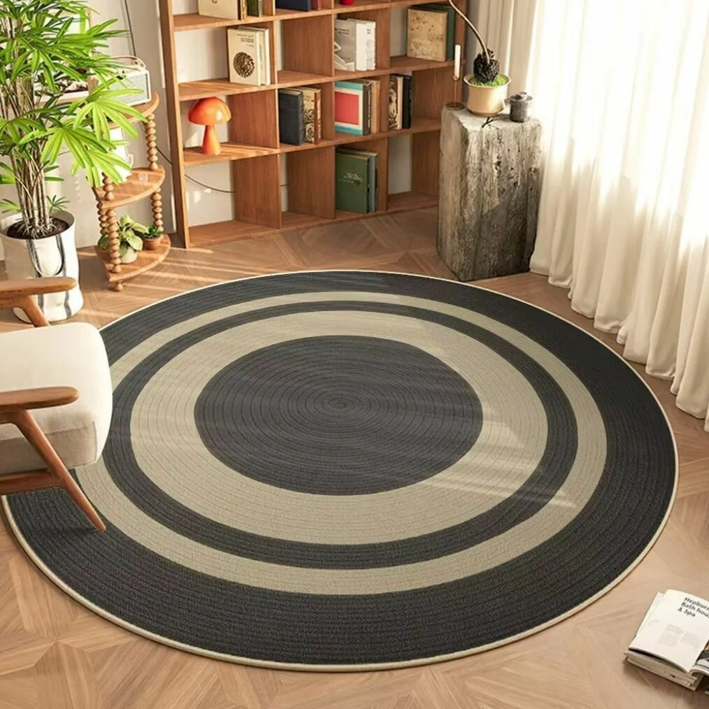 КоверКовер, 3D, круглый, для гостиной, дивана, латексная основа, полиэфирное волокно