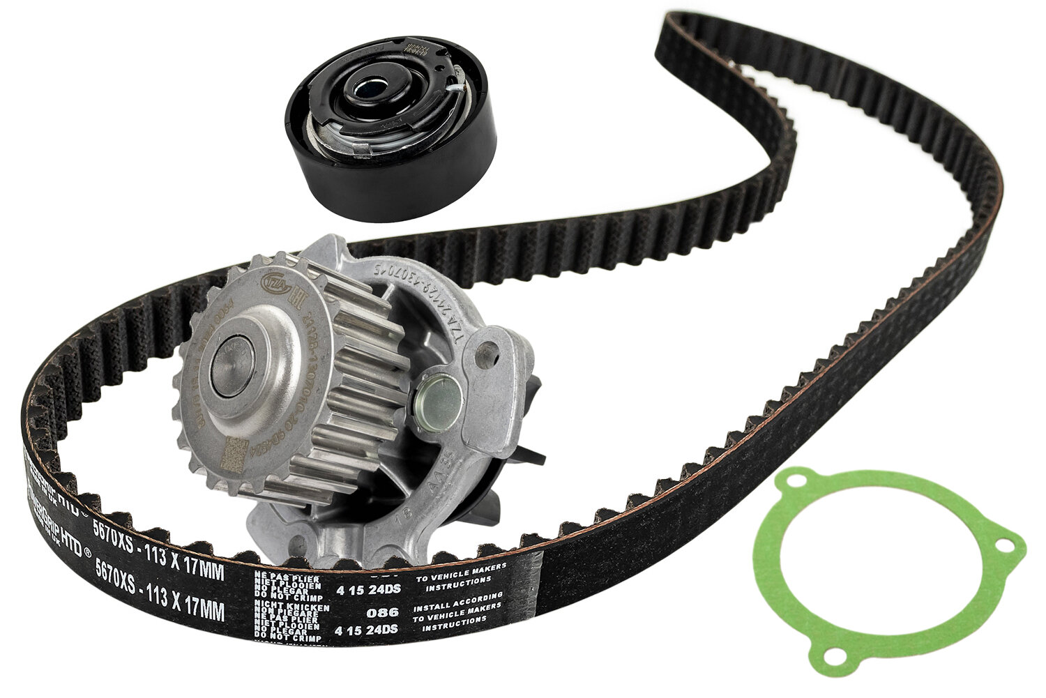 Комплект ремня ГРМ Gates с помпой ТЗА Люкс для 8-клапанных Лада Калина, Калина 2, Гранта, Гранта FL, Приора, Ларгус, Ларгус FL, Веста NG, Датсун