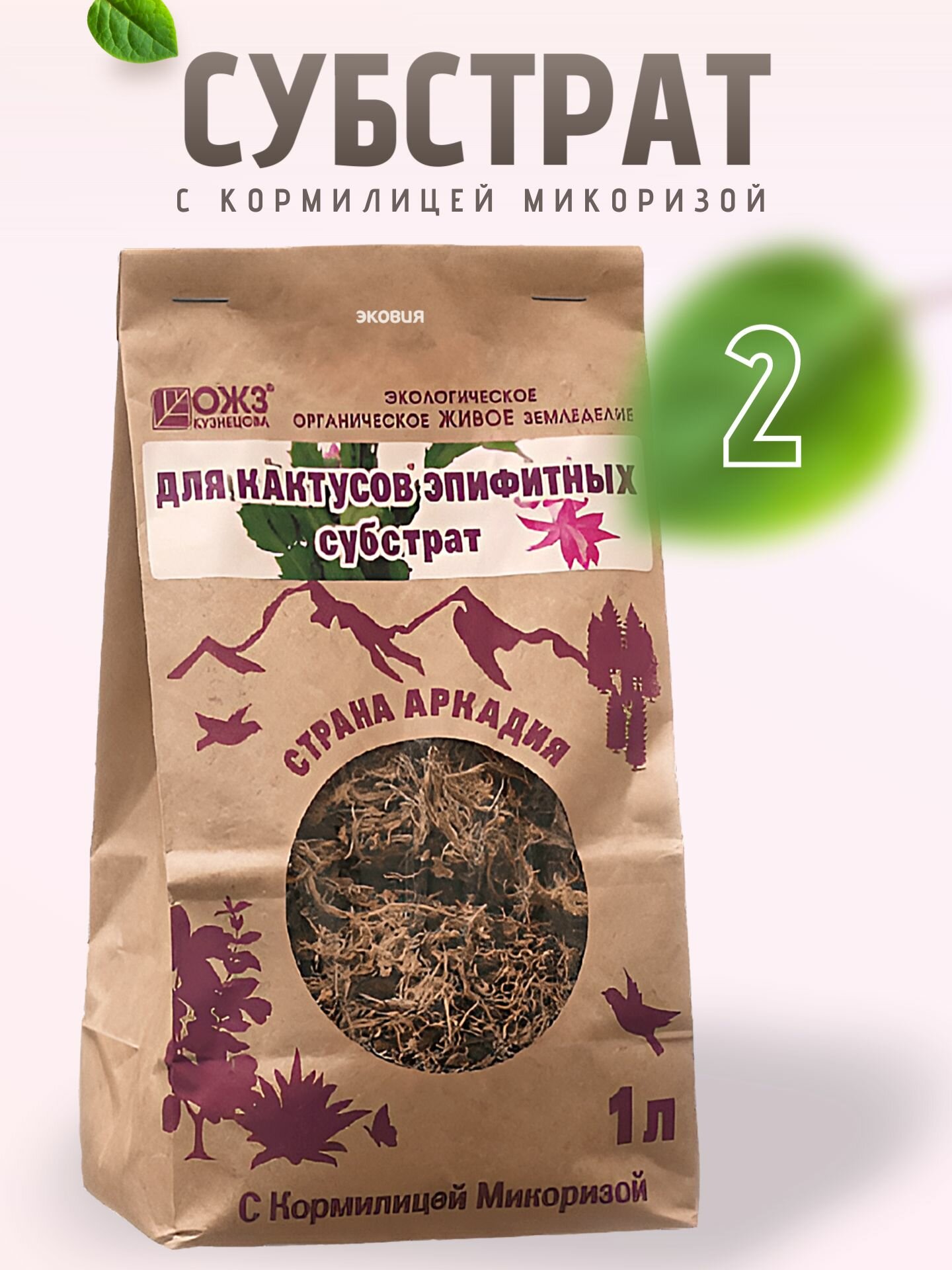 Субстрат с кормилицей для кактусов 2 шт