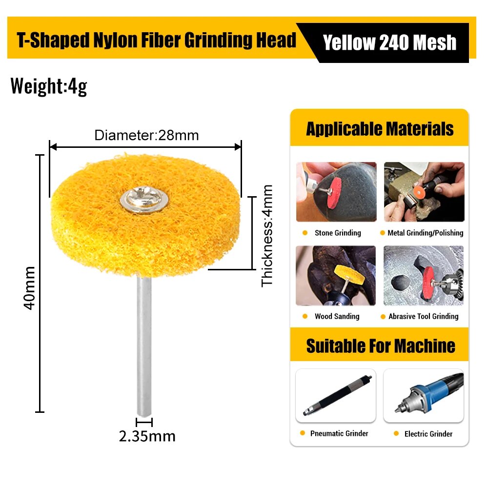 Набор абразивных полировальных дисков, хвостовик 3/32 дюйма-2,35 мм, 11 шт, для 240mesh 1PC