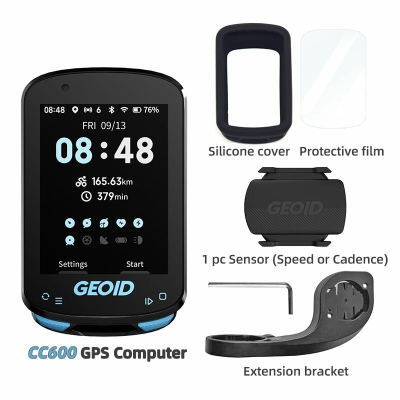 GEOID CC600 Велосипедный компьютер беспроводной водонепроницаемый IPX7 с зарядным 2,4 - дюймовым жидкокристаллическим дисплеем