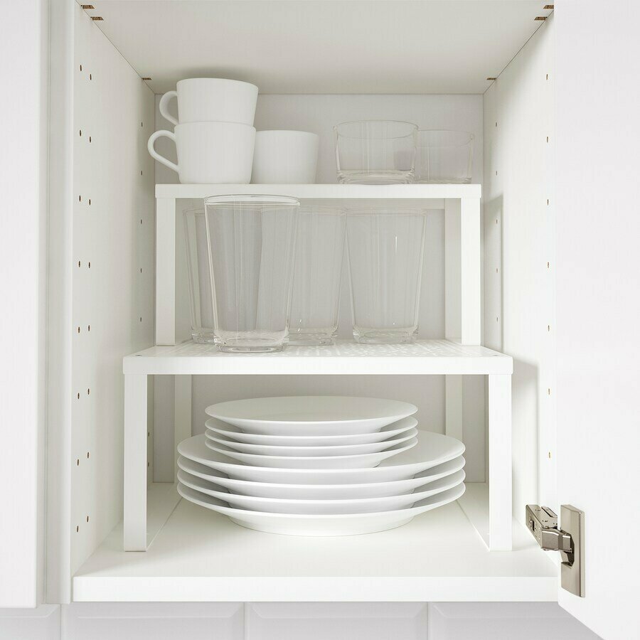 Вставка для полки IKEA VARIERA, металл, открытая конструкция, белая, 32х28х16 см
