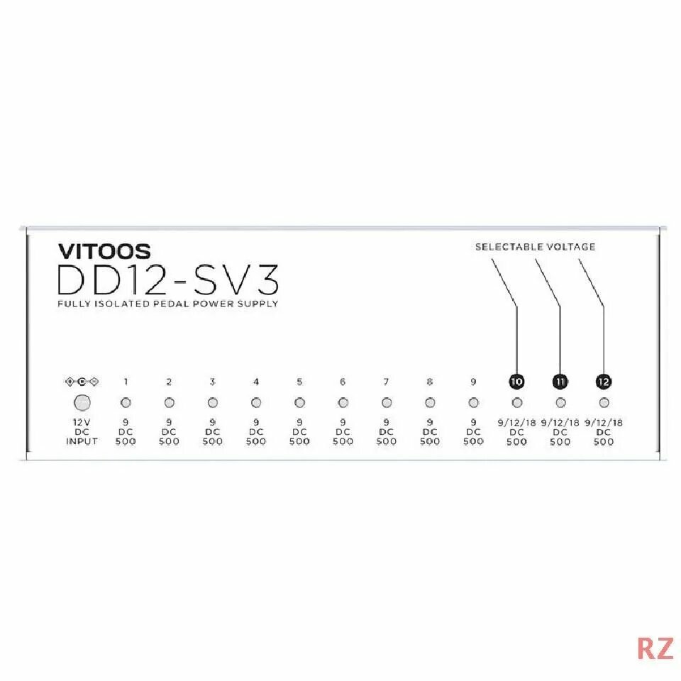 Блок питания для педали эффектов Vitoos DD12-SV3 Fully Isolated Power Supply