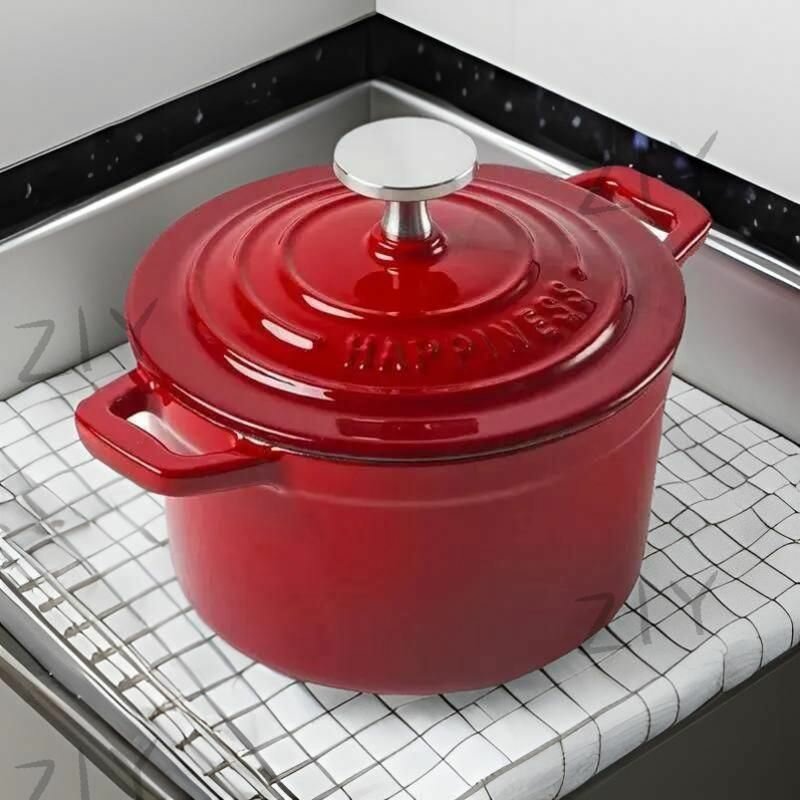 Эмалированная мини-чугунная голландская духовка на 1 литра для приготовления хлеба, чугунная кастрюля, кастрюля