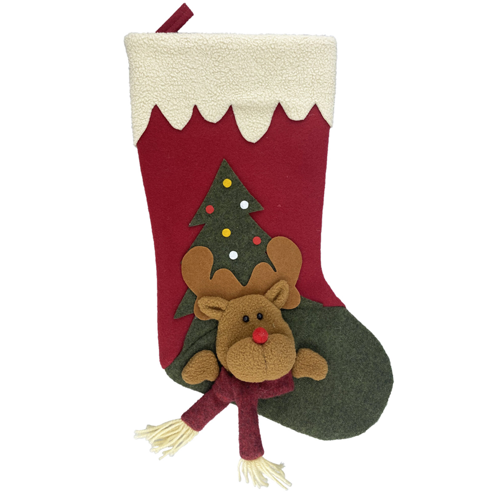 Большое Рождественское чулок 18 дюймов Классические Рождественские чулки 3D Санта Снеговик Олень Декорации для Дерева Семейный Праздничный Сезон 1 штука