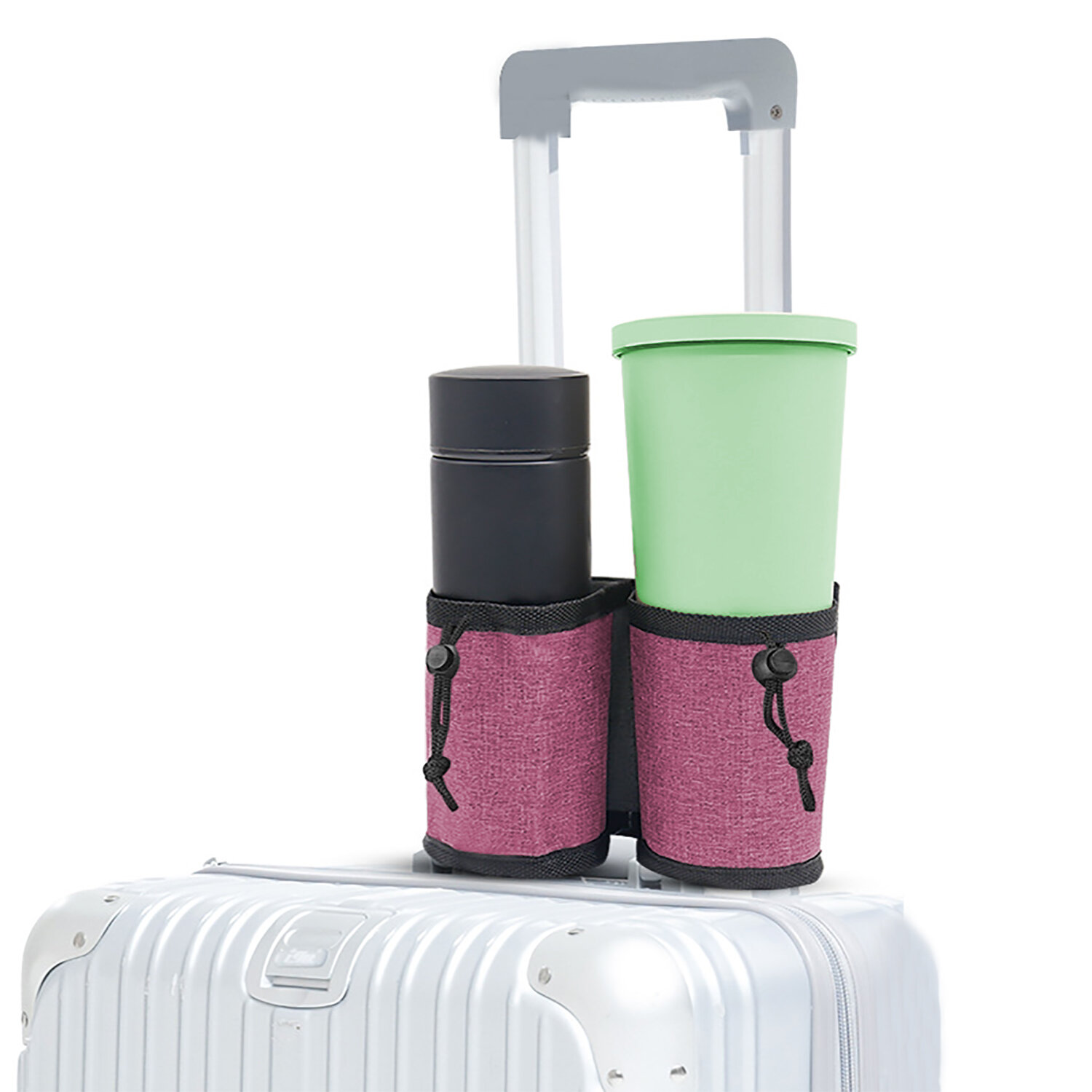 Подставка для стаканов для путешествий, сумка для напитков, держатель для рук для напитков, чай, кофе с рюкзаком, подходит для всех ручек чемоданов, материал: оксфордский ткань, размер: 17x11.5x8cm, вес: 65g, цвет: серый, черный, красный, синий (по