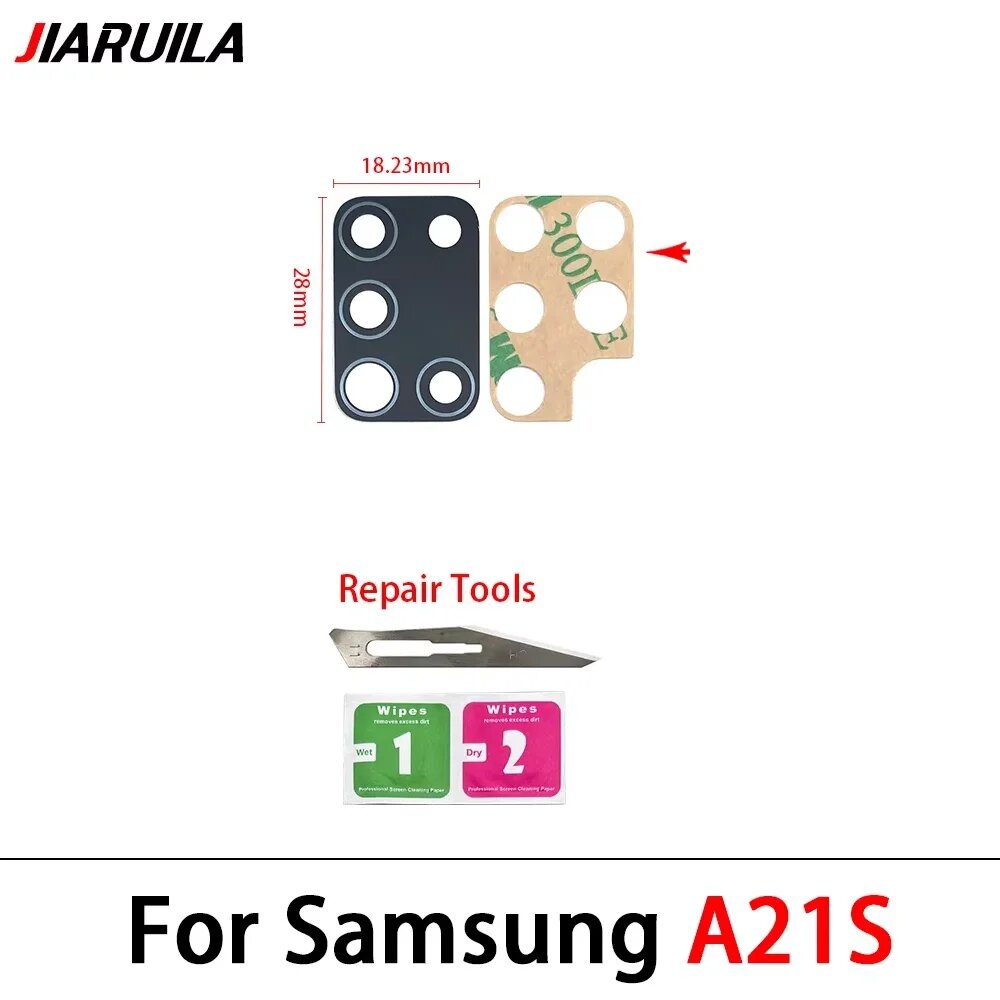 Стеклянные линзы для задней камеры 2 шт, запасные части для Samsung A71, A51, A51S, A41, A31S, A31, A30S, A21S, A21, A12, A11, с клеем A21S