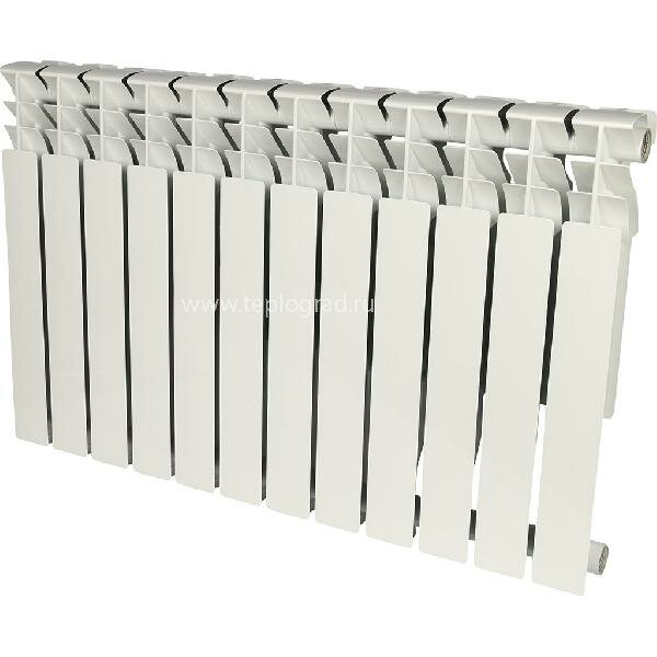 Радиатор биметаллический ROMMER Plus BM 500 12 секций боковое подключение (RAL9016) RBM-3210-050012