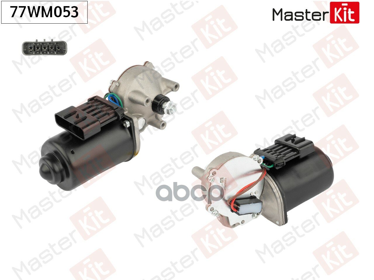 77WM053 Мотор стеклоочистителя перед Opel Astra F(T92), Combo(71_), Corsa B(S93) 91-02 MasterKit арт. 77WM053