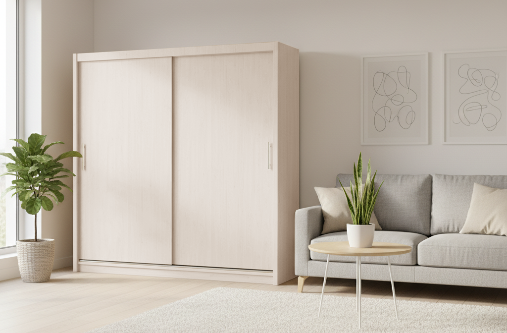 Шкаф-купе Бруния Дуб молочный 8622 NW 230*50*230 см GOODFORM Для одежды, в прихожую,