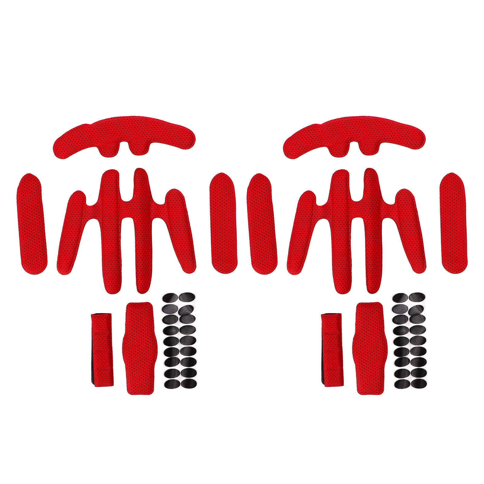 2 Sets Helmets Padding Kit Hot Pressing Sponge with Hook and Loop Bike Helmet Lining for Electric Riding Red Free Size