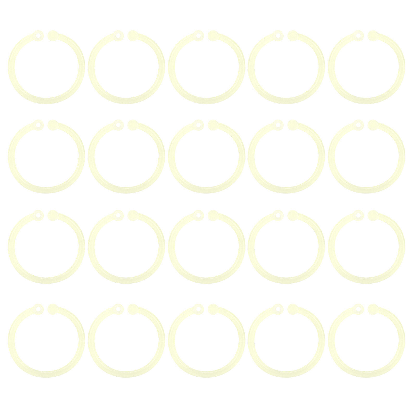 Пластиковые кольца прозрачные гибкие для переплета книг для открыток дома офиса желтые 20 шт