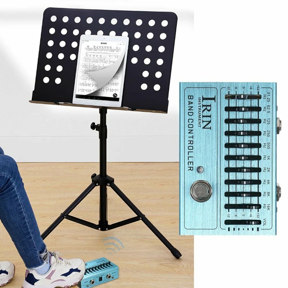 Миниатюрная гитарная педаль-эффект с 10-полосным эквалайзером, функцией True Bypass для гитары и баса, корпусом из алюминиевого сплава и