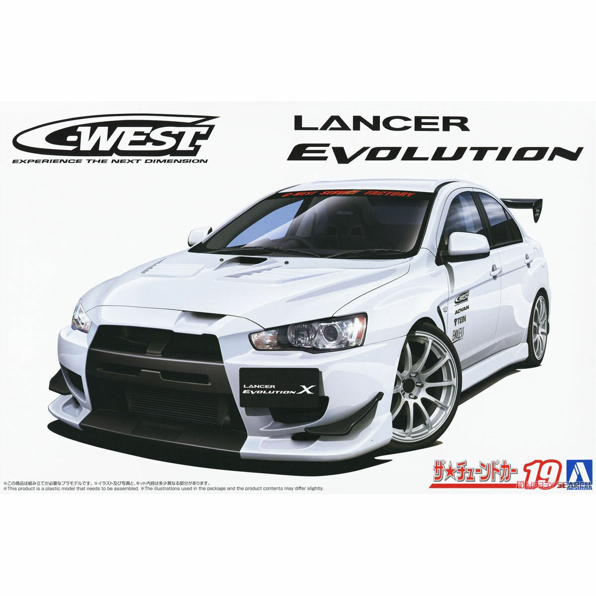 Сборная модель Машинка Aoshima-06929 1/24 C-West Mitsubishi CZ4A Lancer Evolution X 2007 car model kit