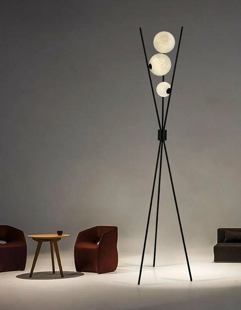 Скандинавский современный стиль, Торшер для спальни и гостиной, LED, G9, 15 Вт, Чёрный