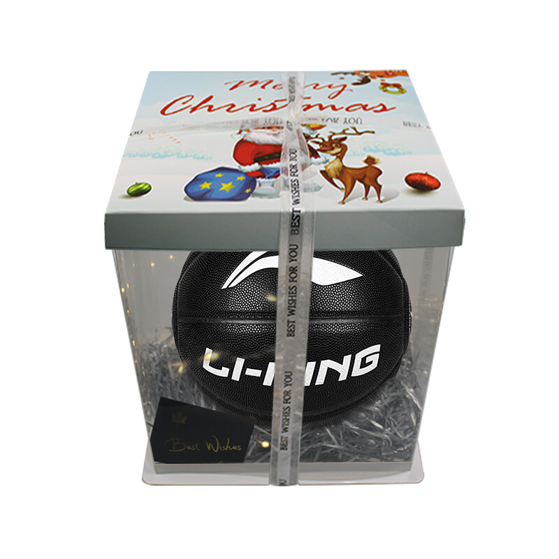 Баскетбольный мяч унисекс LINING Badfive PU, черный, размер 7, для тренировок и соревнований