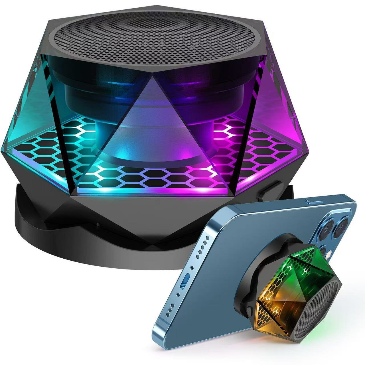Магнитная беспроводная присоска G300 Bluetooth Audio Красочный свет