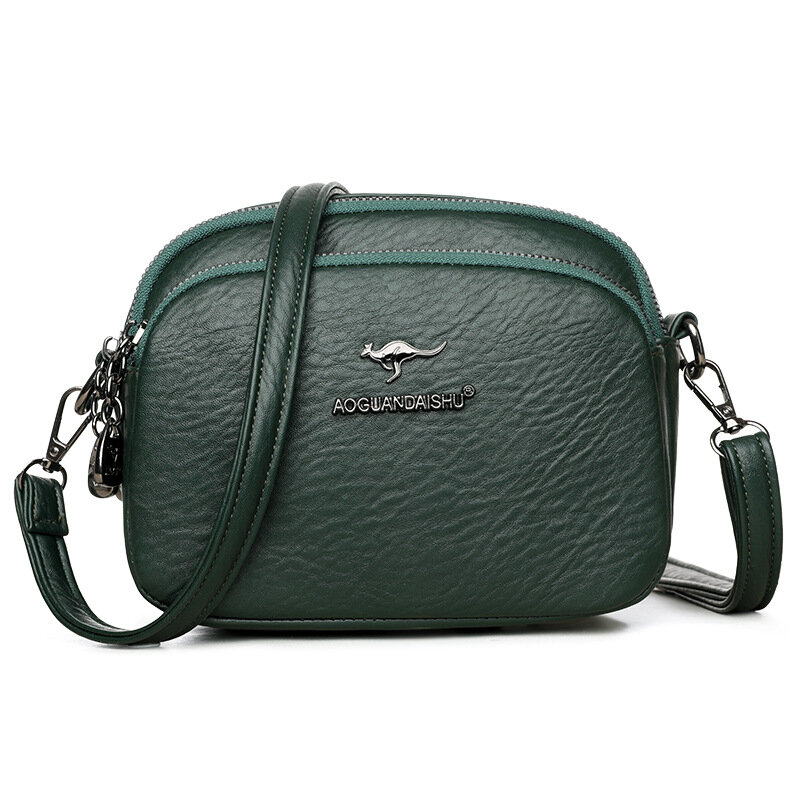 Женская сумка через плечо в стиле ретро, новинка 2025 года, модная простая сумка через плечо из мягкой кожи, женская сумка через плечо, маленькая круглая сумка