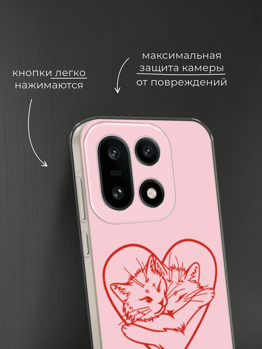 Чехол на OnePlus 15 / Ван Плас 15 с принтом Влюблённые котики рисунок 1 — фото 1
