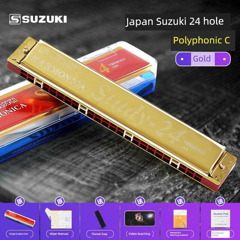 SUZUKI подлинная оригинальная полифоническая гармошка Suzuki с 24 отверстиями ACFG ключ для студентов, взрослых,