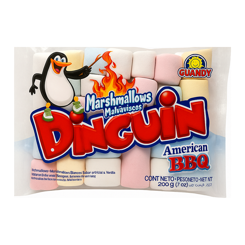Guandy BBQ Маршмеллоу Пингвин Цилиндры цветные 200гр