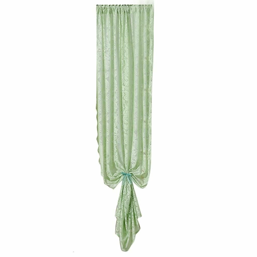 Кружевная французская дверная занавеска без перфорации, бытовая марлевая занавеска-зеленый-ширина 140 * высота 150 см