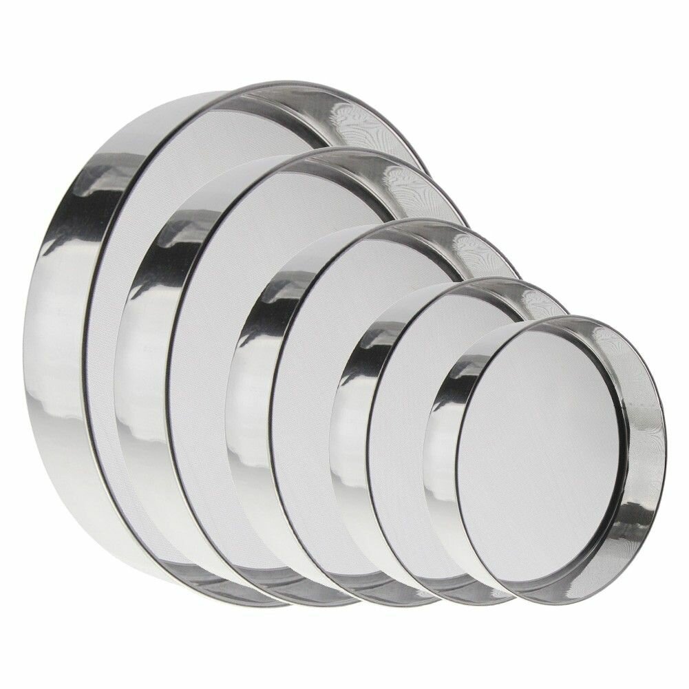 Сито для Просеивания Муки 10-21 см Из Нержавеющей Стали Круглое Сито Для Просеивания Муки С 40 Сетками