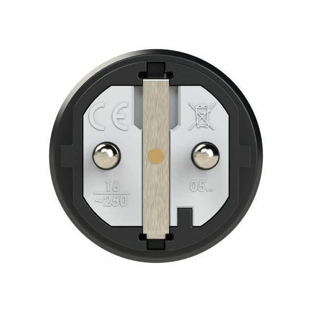 Вилка кабельная PCE 16A-250V-2P+E-IP54 корпус черный, маркер черный