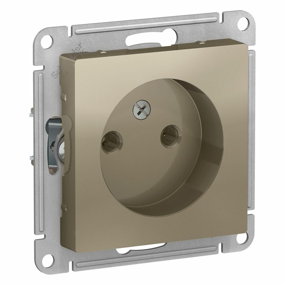 Розетка скрытая Systeme Electric ATLASDESIGN, без заземления, 16А, механизм, шампань