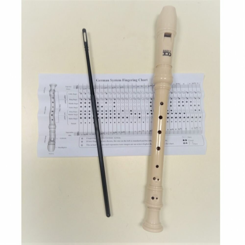 Блок-флейта, немецкая система, белая, Dadi DR-TR-WH